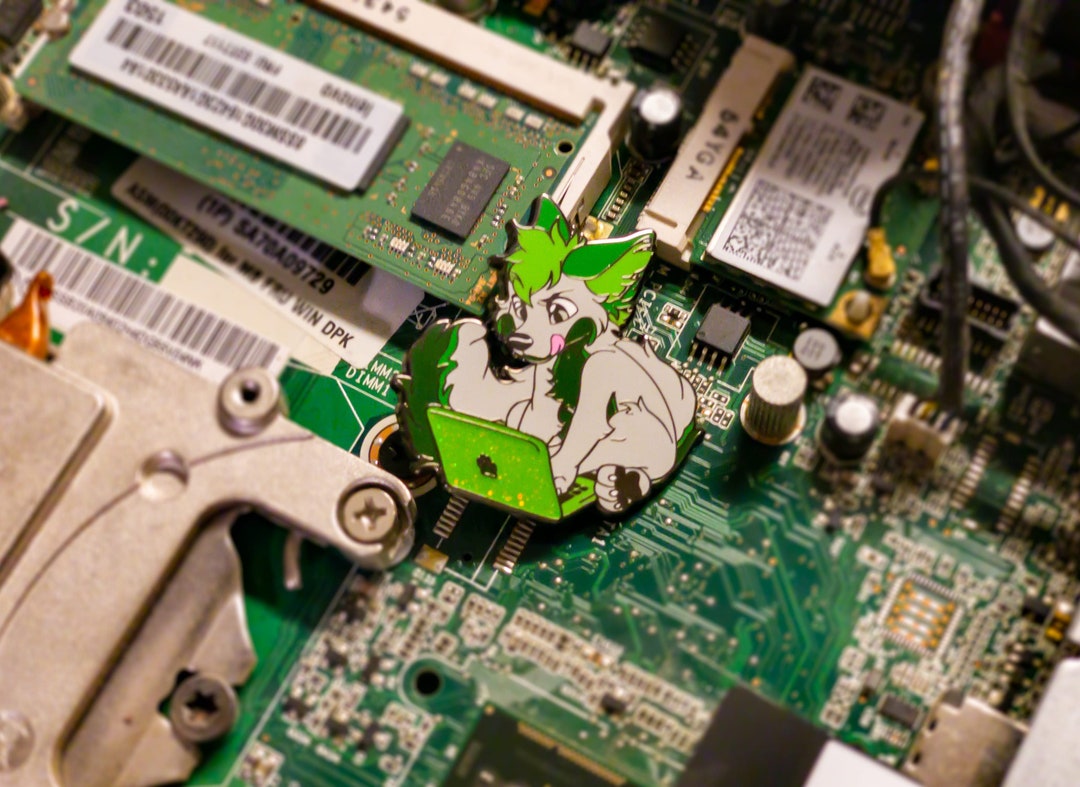 Furry Laptop Enamel Pin - Etsy