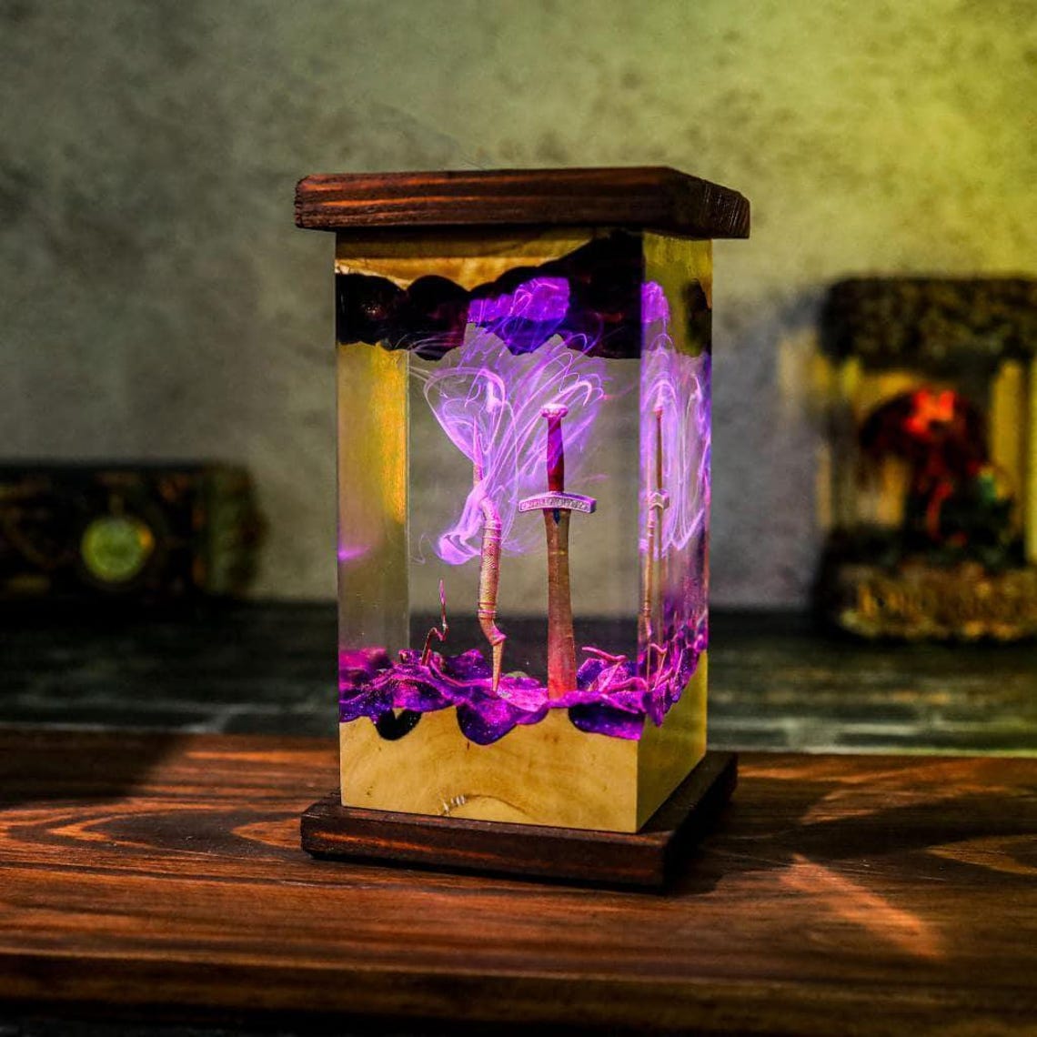 Riptide Percy Jackson Sword Lamp, Mythology Inspired Resin Art Night Light, Unique Fantasy Book ...