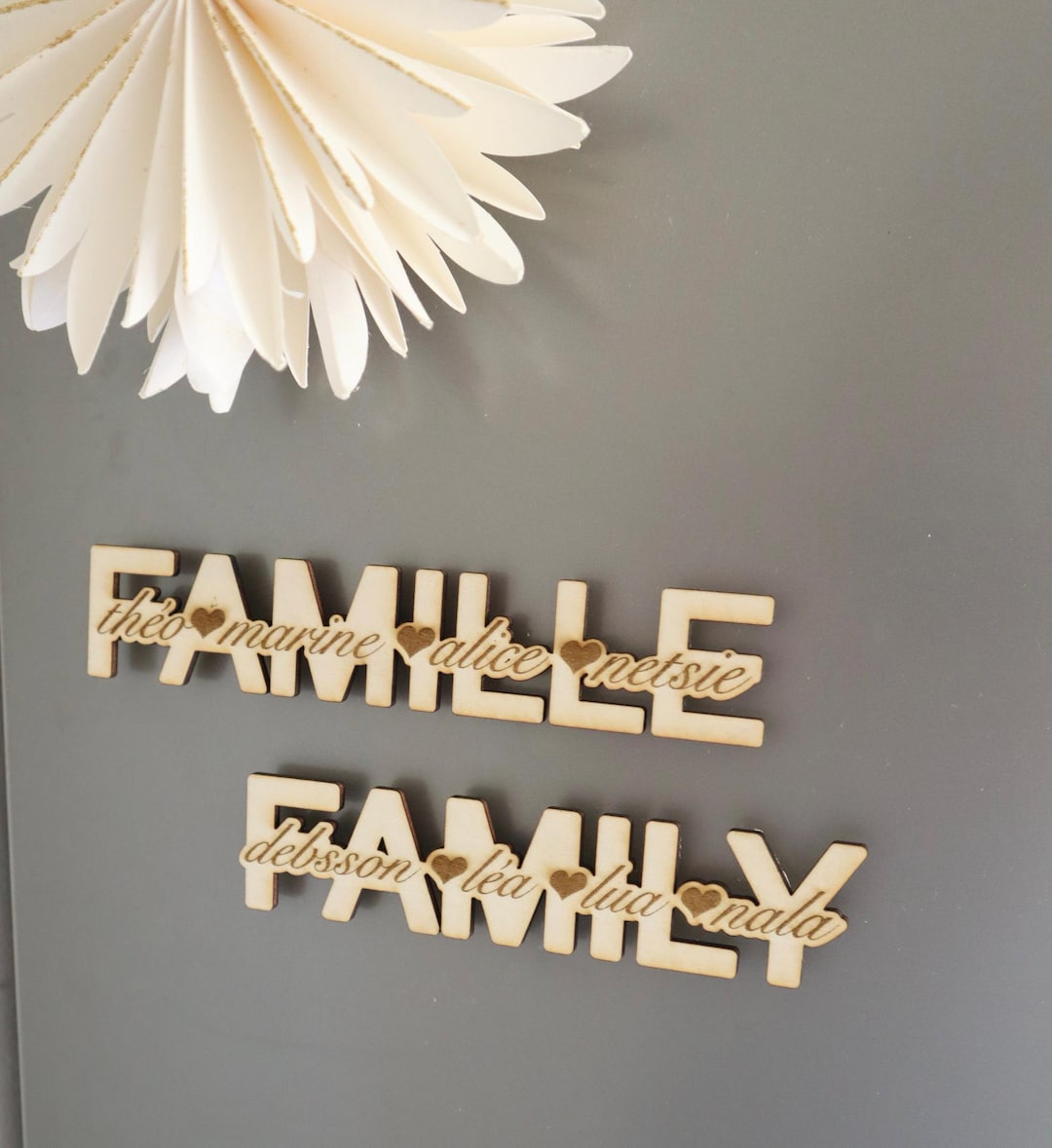 Personalized Wooden Magnet 'FAMILY' Unique Customizable Decoration and ...