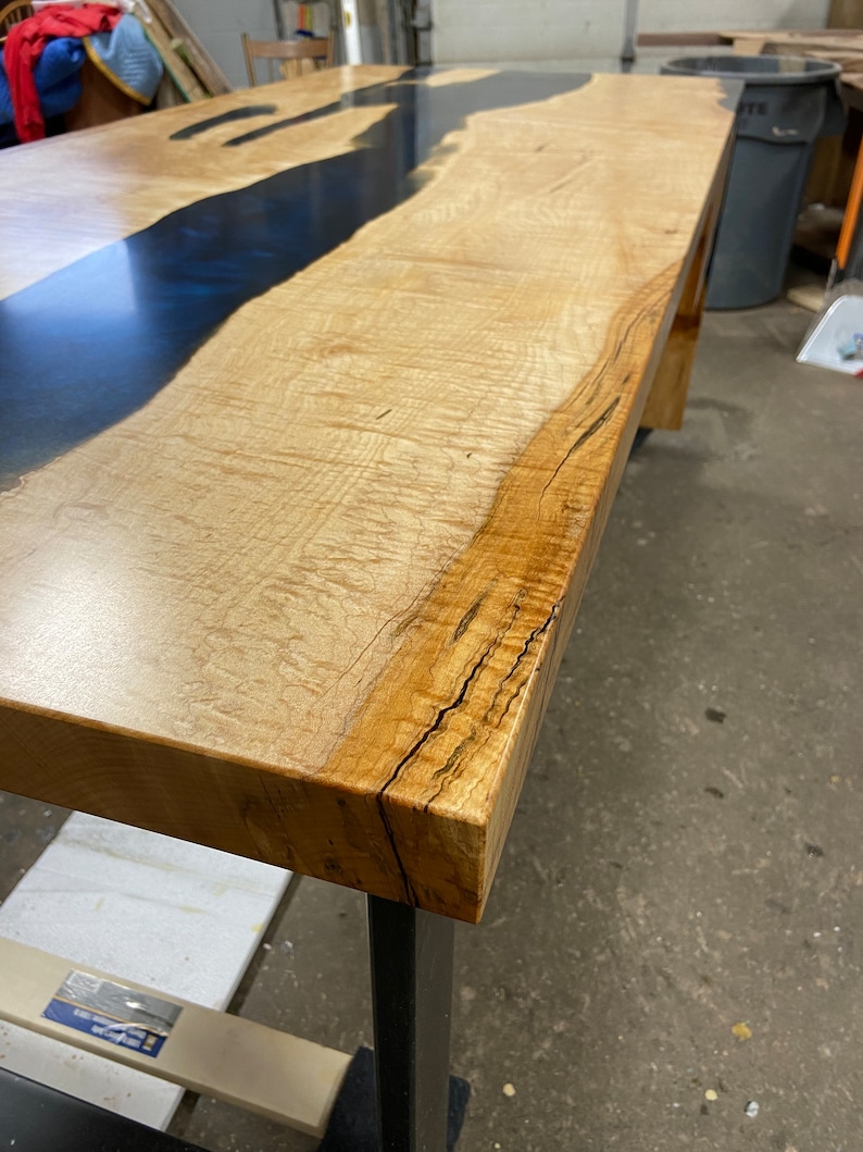 Custom Made Office Desk Epoxy River Desk Waterfall Desk With - Etsy