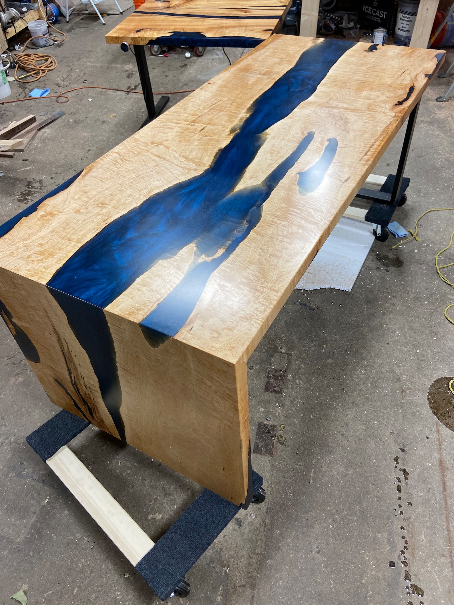 Custom Made Office Desk Epoxy River Desk Waterfall Desk With Epoxy ...