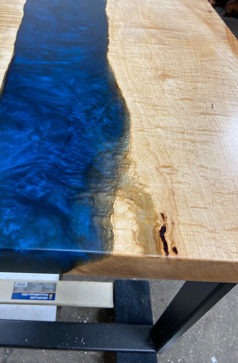Custom Made Office Desk Epoxy River Desk Waterfall Desk With - Etsy