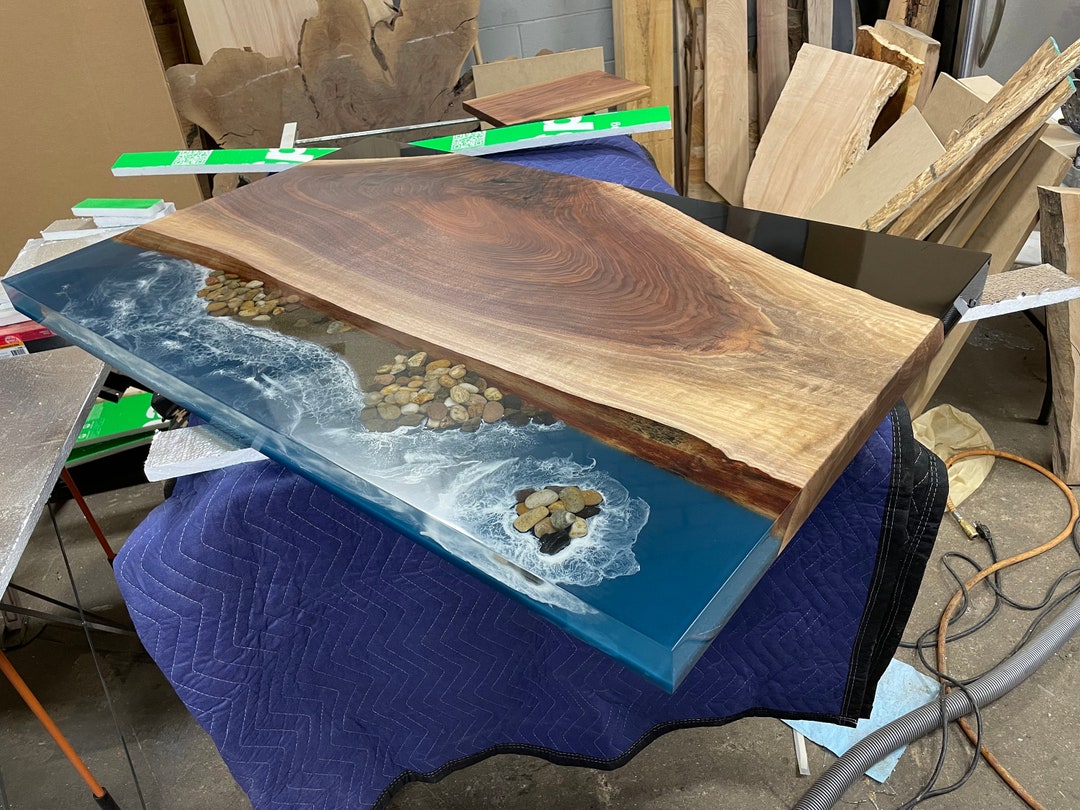 Ocean Epoxy Resin Desk Ocean Style Epoxy Resin Desk Modern Office Desk ...