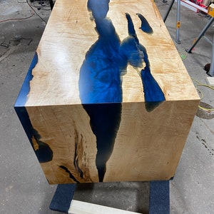 Custom Made Office Desk Epoxy River Desk Waterfall Desk With Epoxy ...