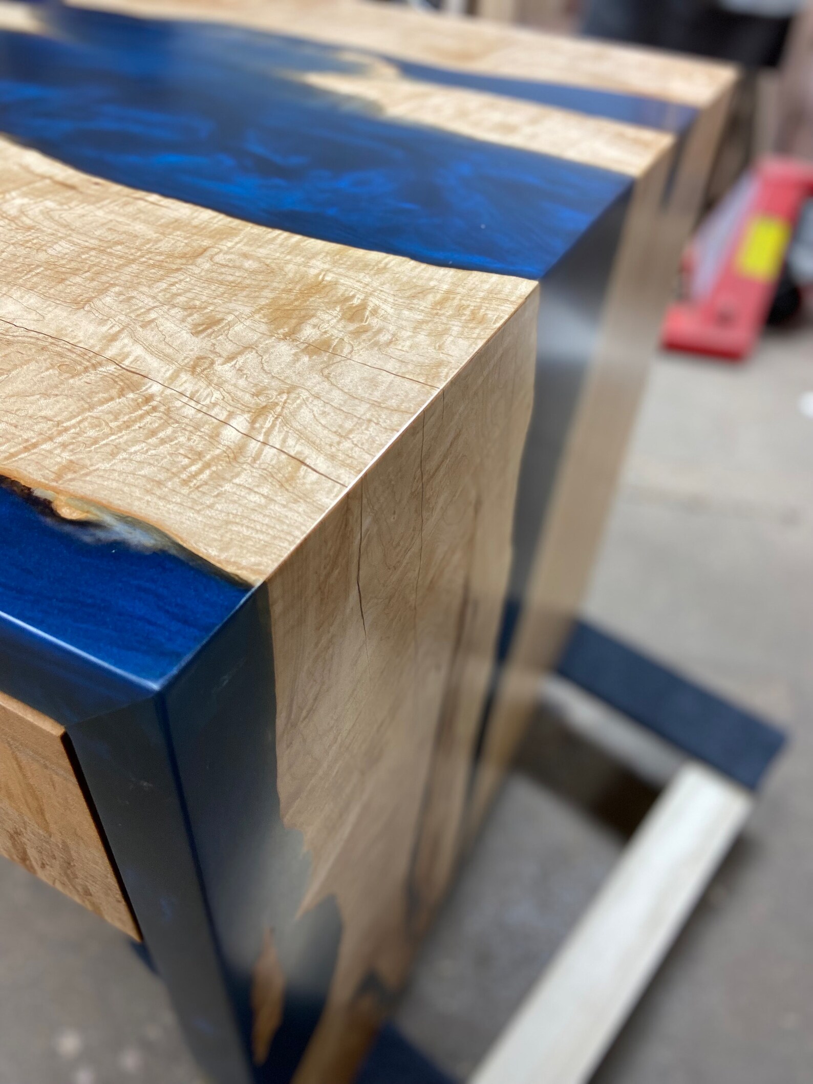 Custom Made Office Desk Epoxy River Desk Waterfall Desk With - Etsy