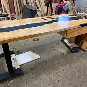 Custom Made Office Desk Epoxy River Desk Waterfall Desk With Epoxy ...