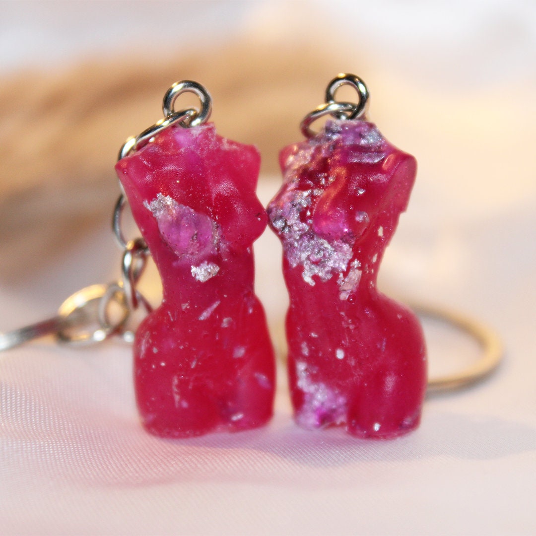 Pink With Silver Sparkles Body Keychain Handmade Gifts Gifts for Her ...