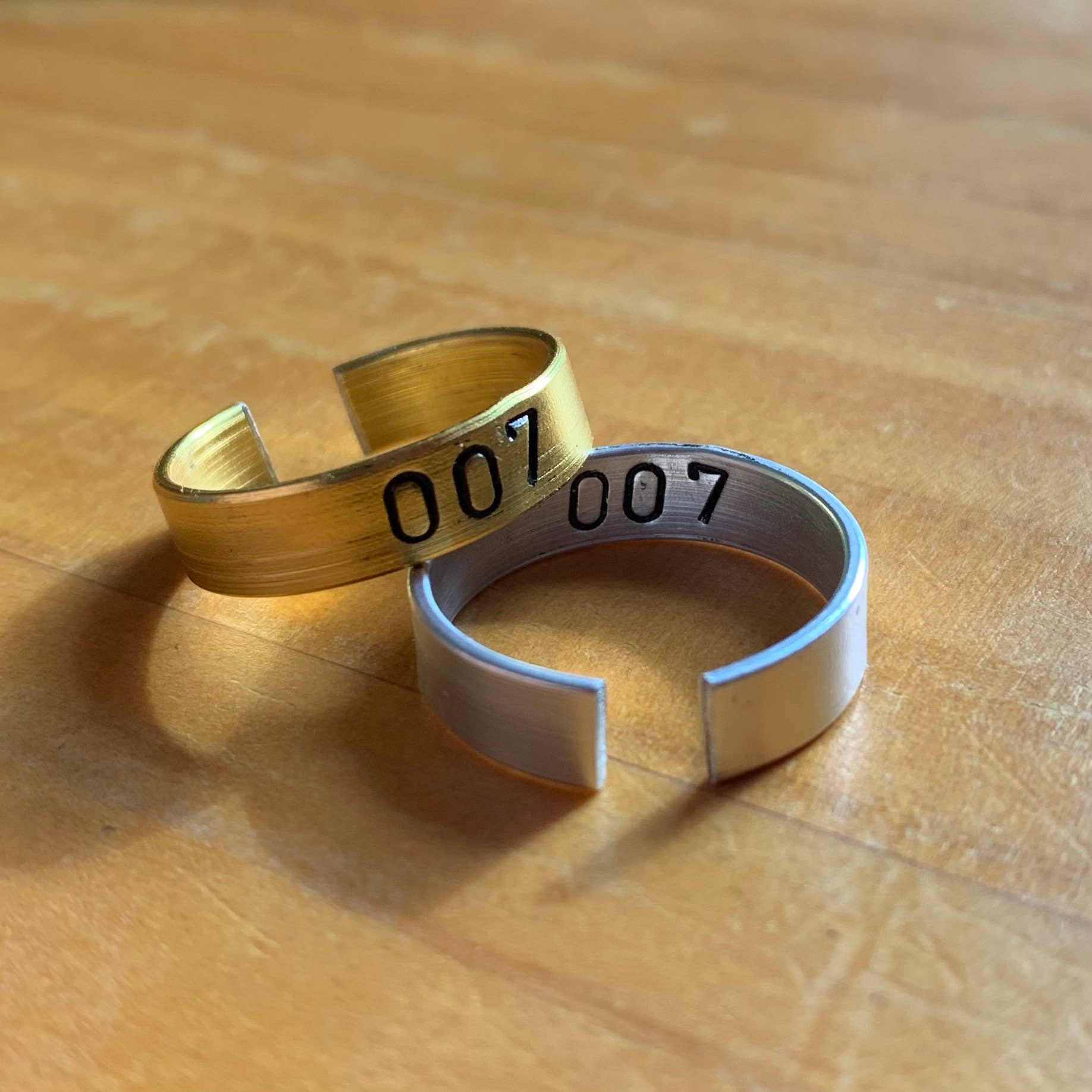 Silver or Gold Hidden 007 James Bond Ring - Etsy