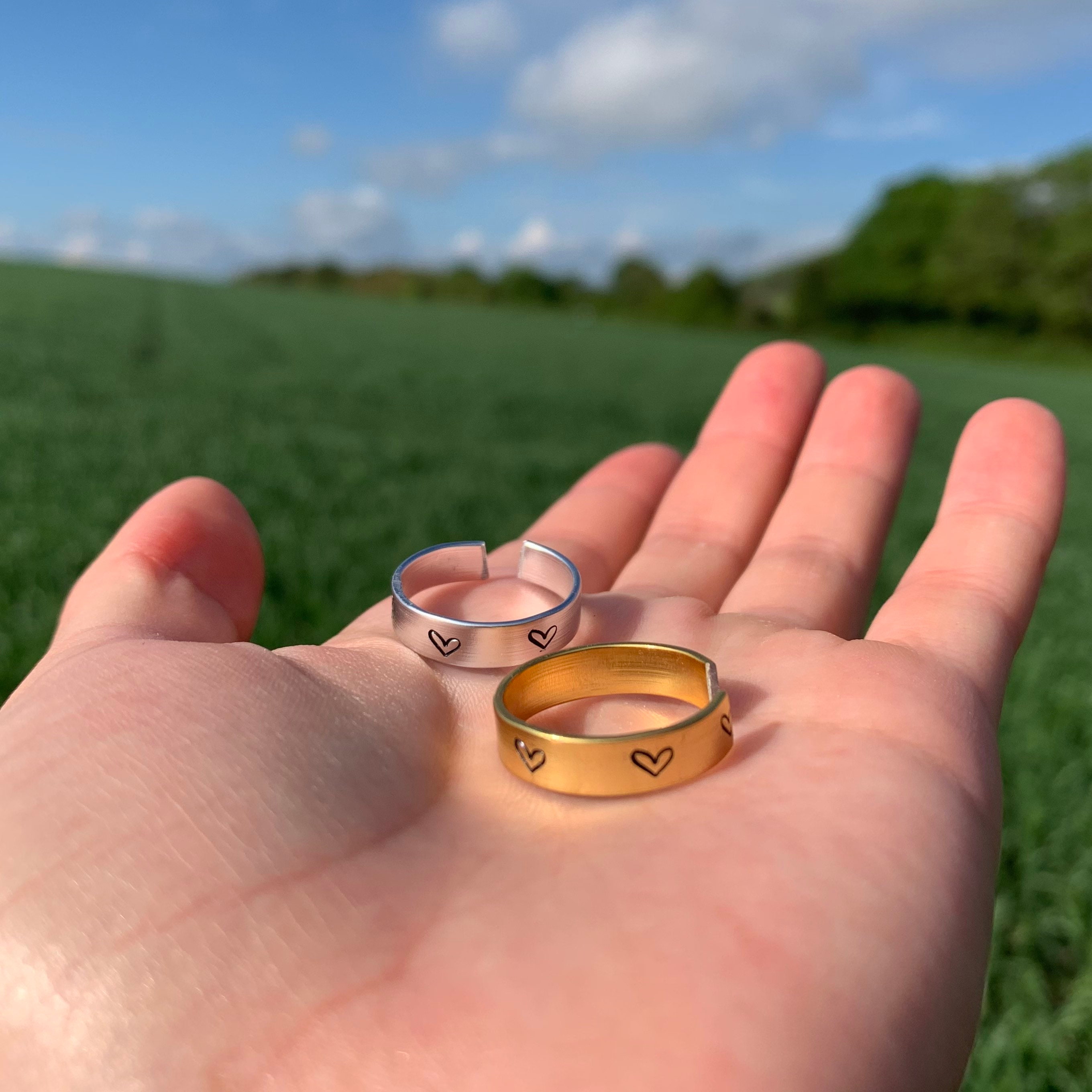 Hidden & heart design pouge for life OBX ring P4L silver | Etsy