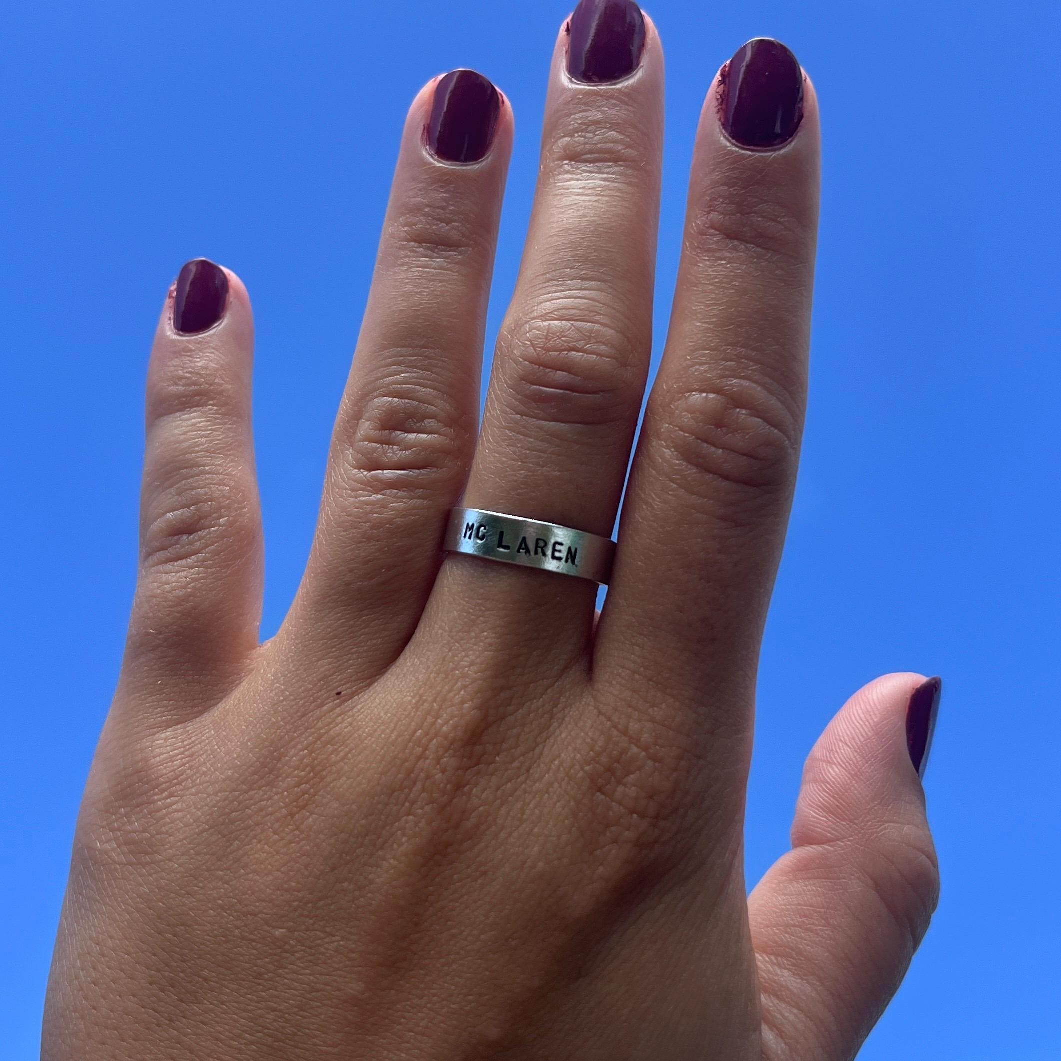 F1 Team Rings With Hidden Name in Silver - Etsy