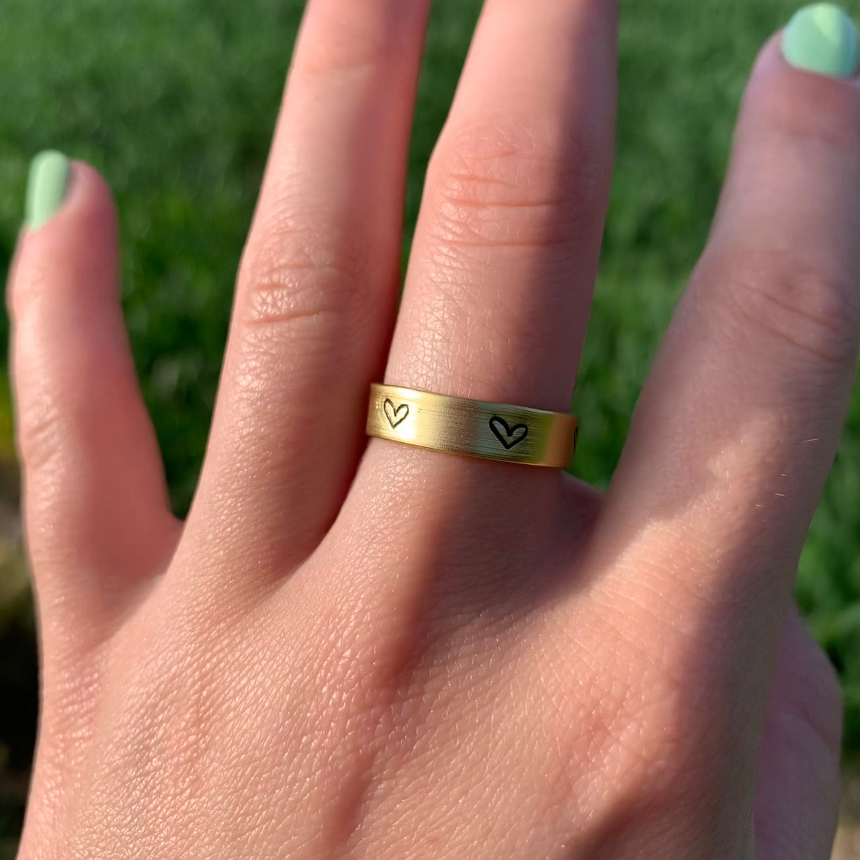 Hidden & heart design pouge for life OBX ring P4L silver | Etsy