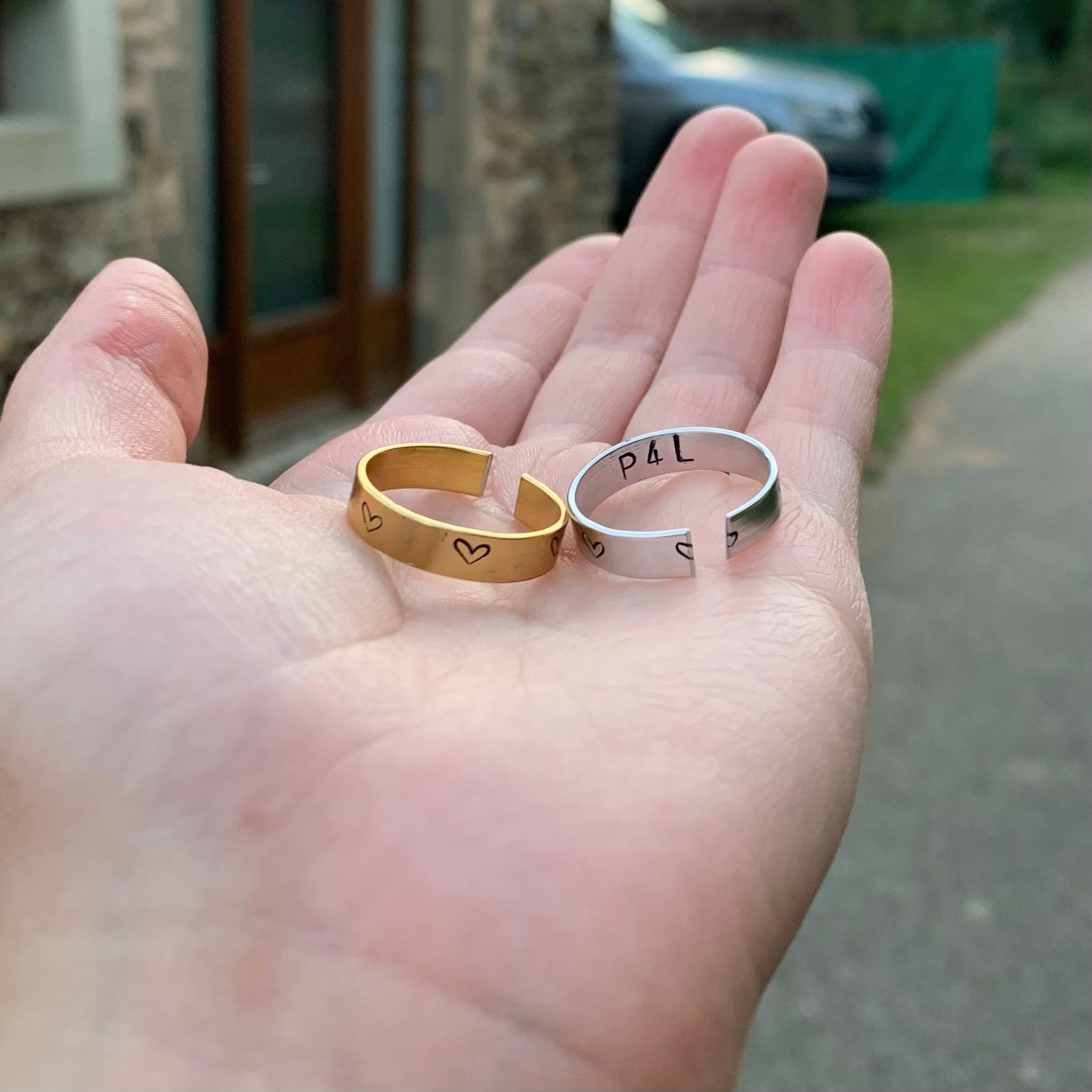 Hidden & heart design pouge for life OBX ring P4L silver | Etsy