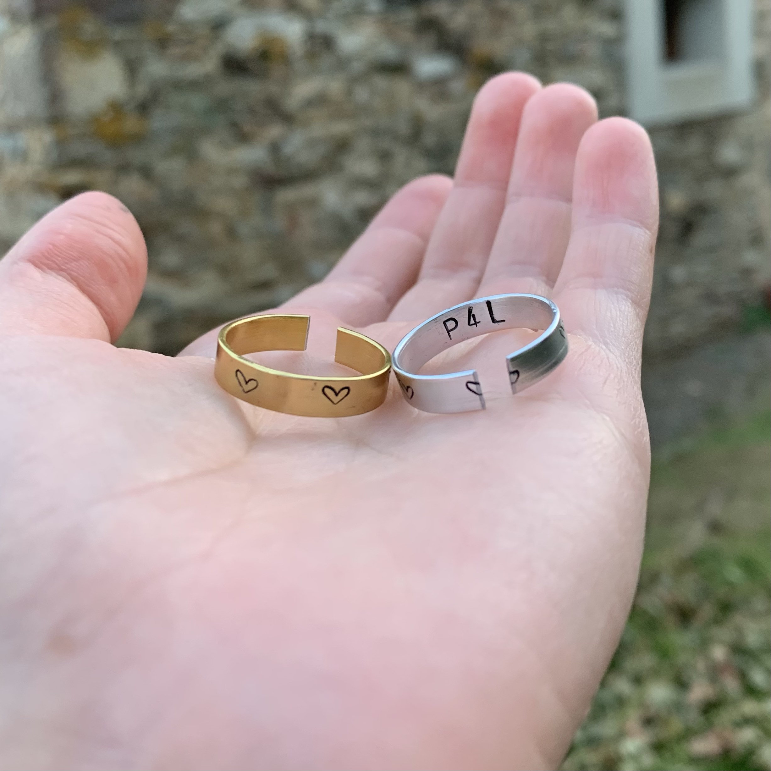 Hidden & heart design pouge for life OBX ring P4L silver | Etsy