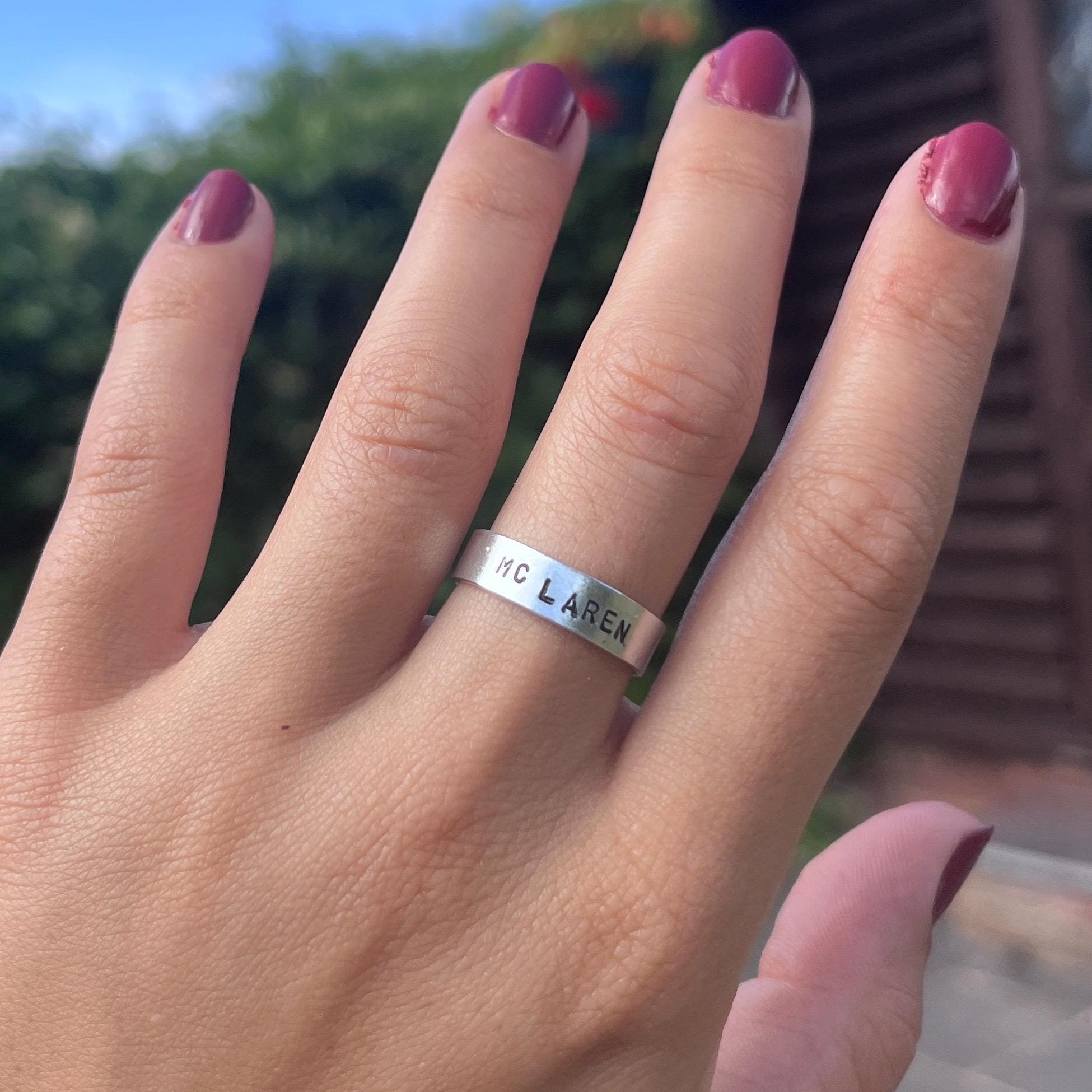 F1 Team Rings With Hidden Name in Silver - Etsy