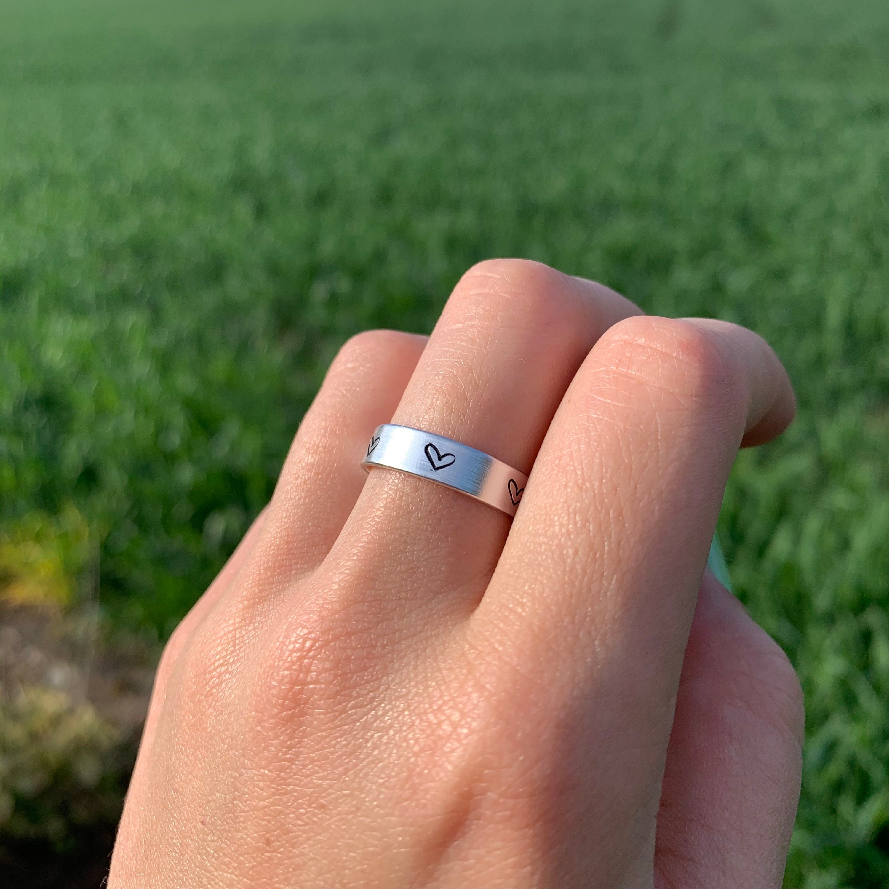 Hidden & heart design pouge for life OBX ring P4L silver | Etsy