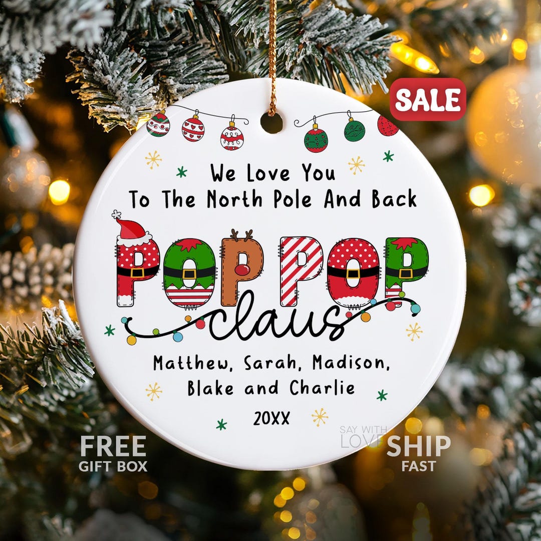 Pop Pop Ornament, Pop Pop Gift for Pop Pop Christmas Ornament ...