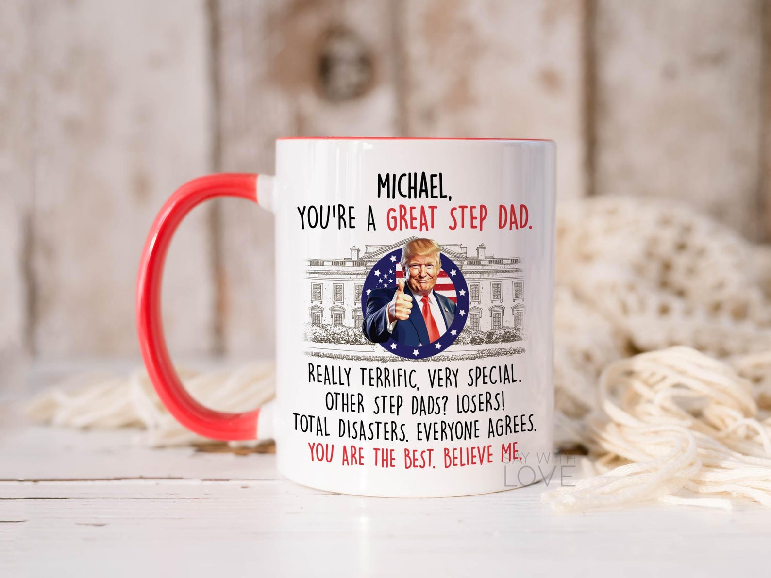 Step Dad Mug, Personalized Step Dad Gift for Step Dad Coffee Mug Cup ...