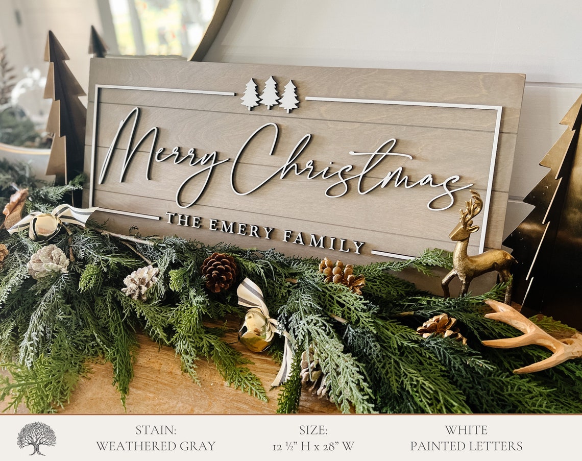 Custom Merry Christmas Sign Christmas Sign Decor Farmhouse - Etsy