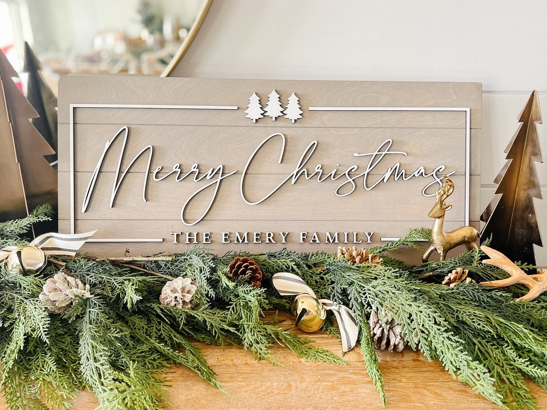 Custom Merry Christmas Sign | Christmas Sign Decor | Farmhouse ...