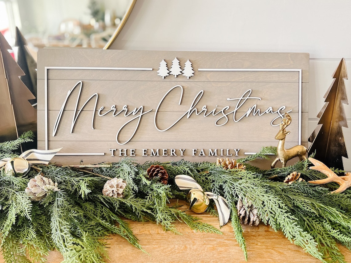 Custom Merry Christmas Sign Christmas Sign Decor Farmhouse - Etsy