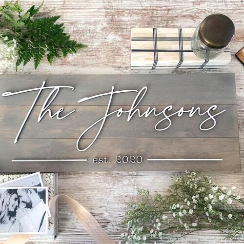 Custom Wood Sign Personalized Wedding Gift Last Name - Etsy