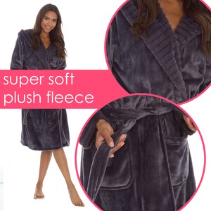 Personalised Ladies Faux Fur Trim Robe Christmas Gift Custom Name ...