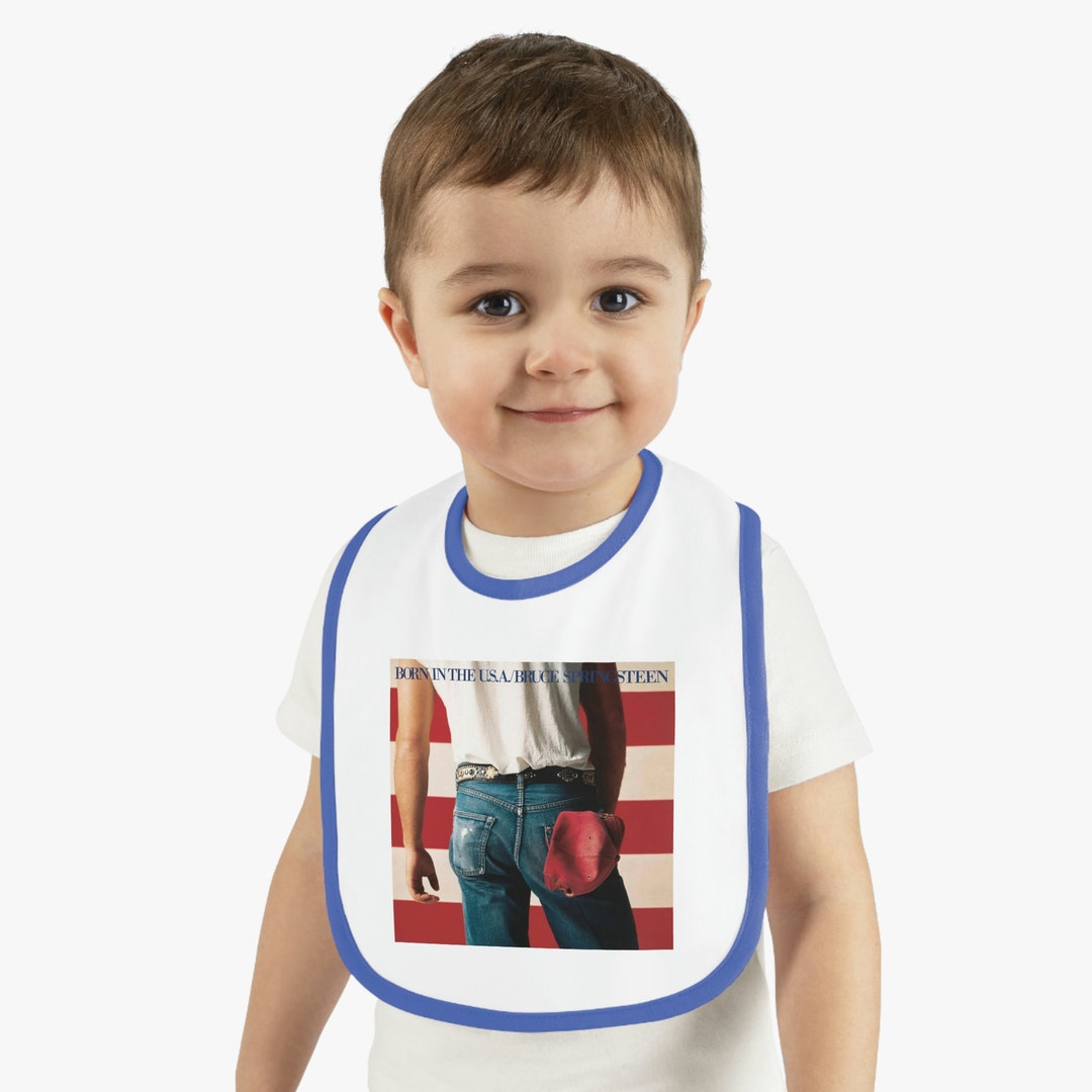 The Bruce Springsteen Baby Contrast Trim Jersey Bib - Etsy