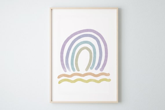Printable Rainbow Wall Artnursery Decornature Printrainbow | Etsy