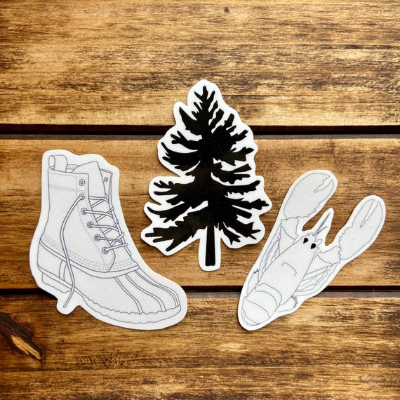 Maine Line Drawing Vinyl Stickers | Etsy
