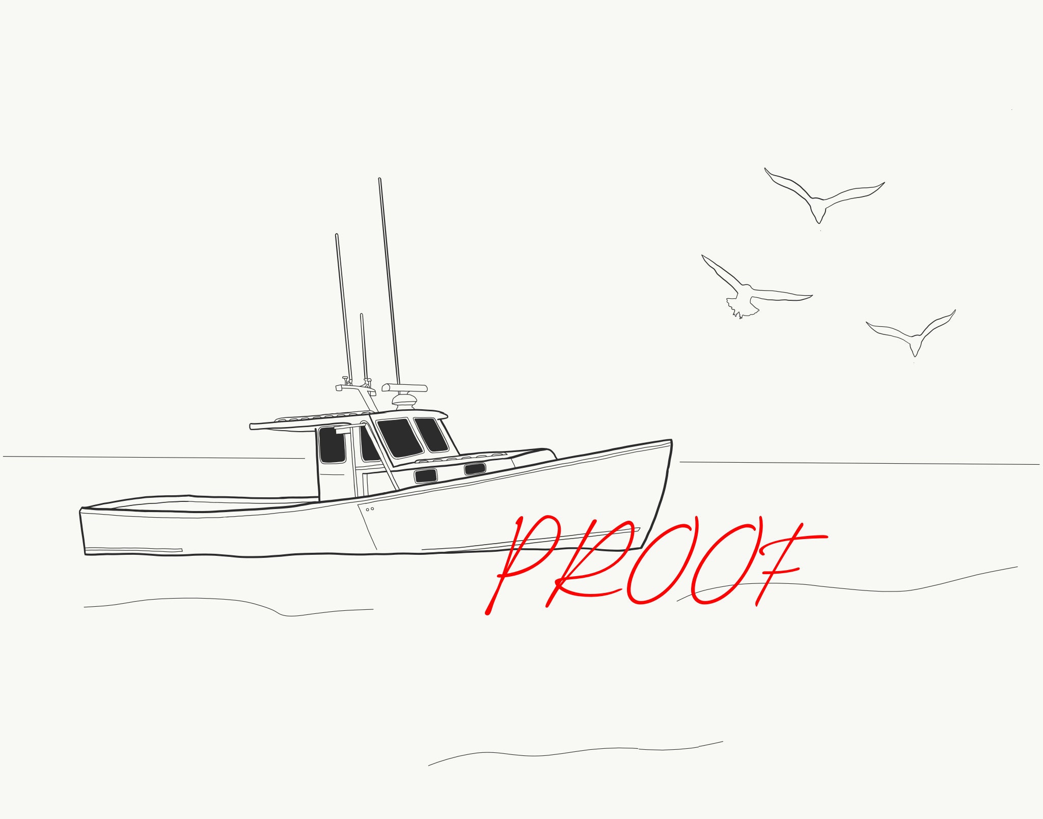 Lobster Boat Maine Line Drawing Print -- 5x7 or 8x10 - Etsy