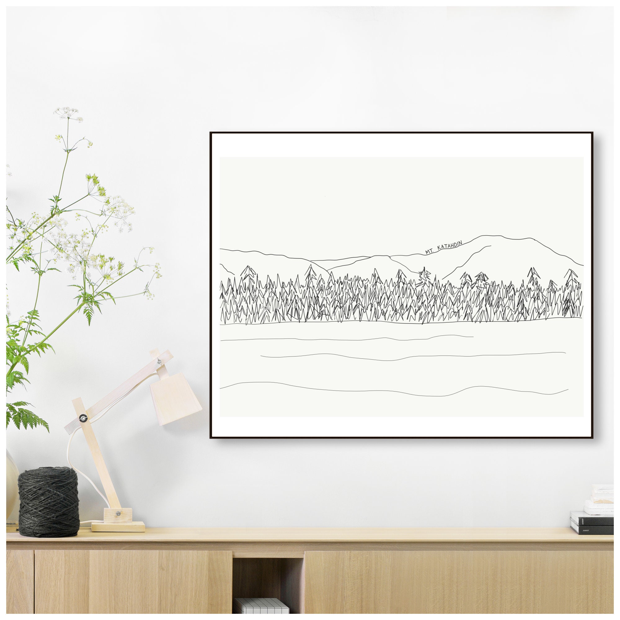 Mt. Katahdin Line Drawing (DIGITAL DOWNLOAD) - Etsy