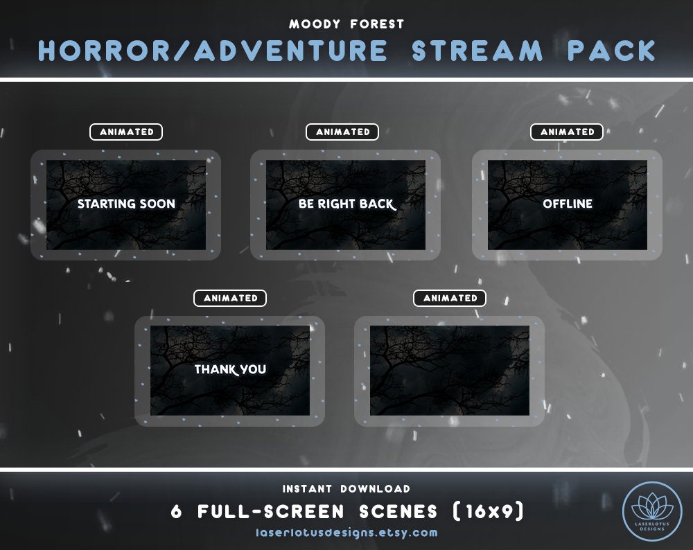 Horror/adventure Game Stream Overlay Package // Moody Forest for Dead ...