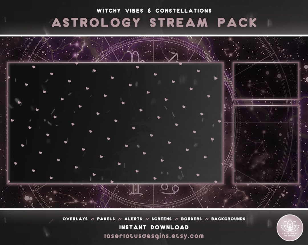 Astrology Stream Overlay Package // Witchy Vibes & Constellations (for ...
