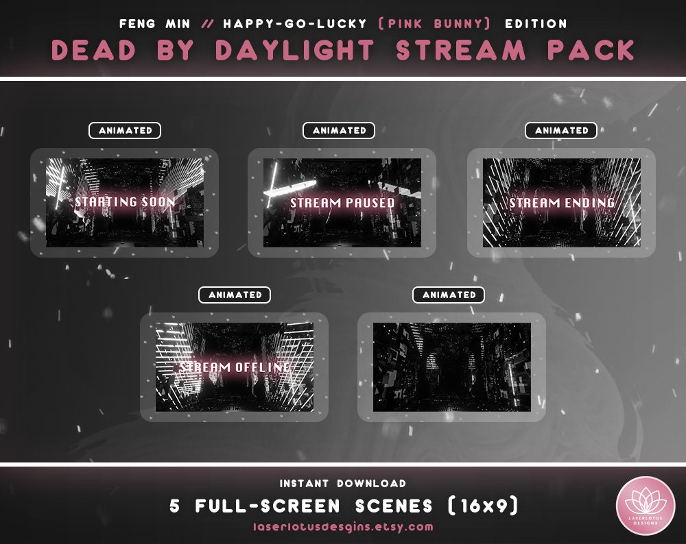 Dead by Daylight // Pink Bunny Feng Min Stream Overlay Package - Etsy