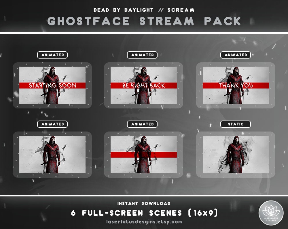 Ghostface Stream Overlay Package dead by Daylight // Scream - Etsy ...