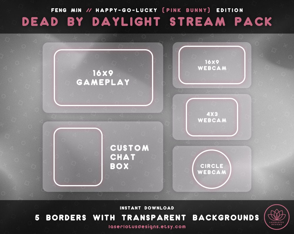 Dead by Daylight // Pink Bunny Feng Min Stream Overlay Package - Etsy