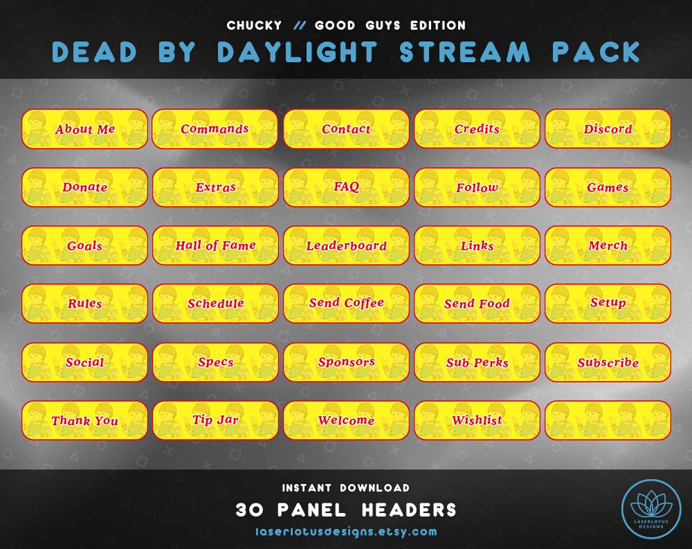 Chucky "good Guys" Stream Overlay Package (dead by Daylight) - Etsy