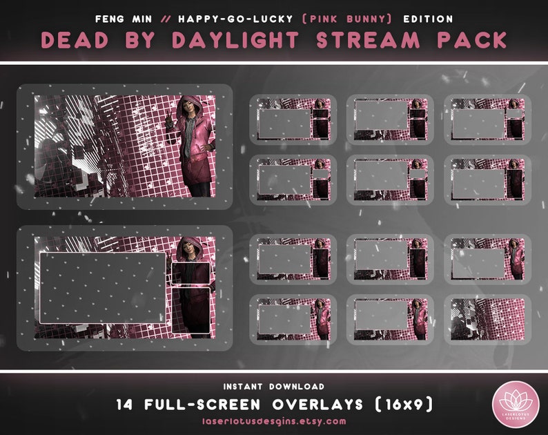 Dead by Daylight // Pink Bunny Feng Min Stream Overlay Package - Etsy