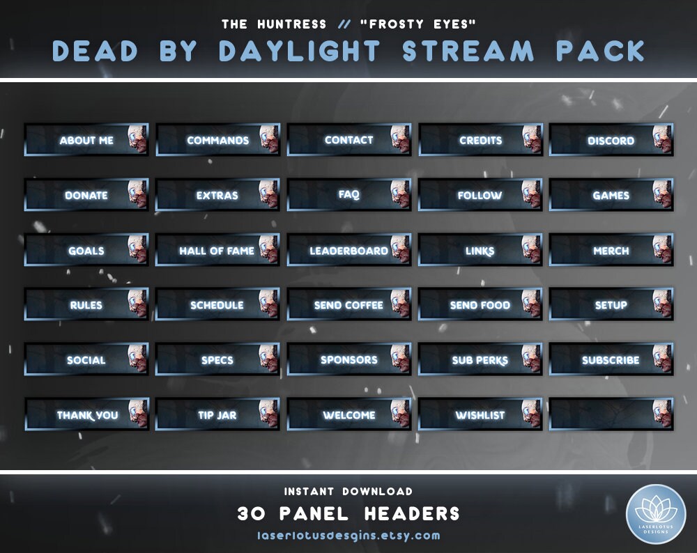 Dead by Daylight // the Huntress Stream Overlay Package - Etsy