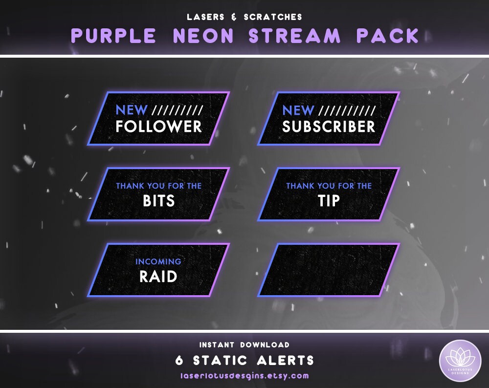 Neon Stream Overlay Package // Lasers & Scratches - Etsy