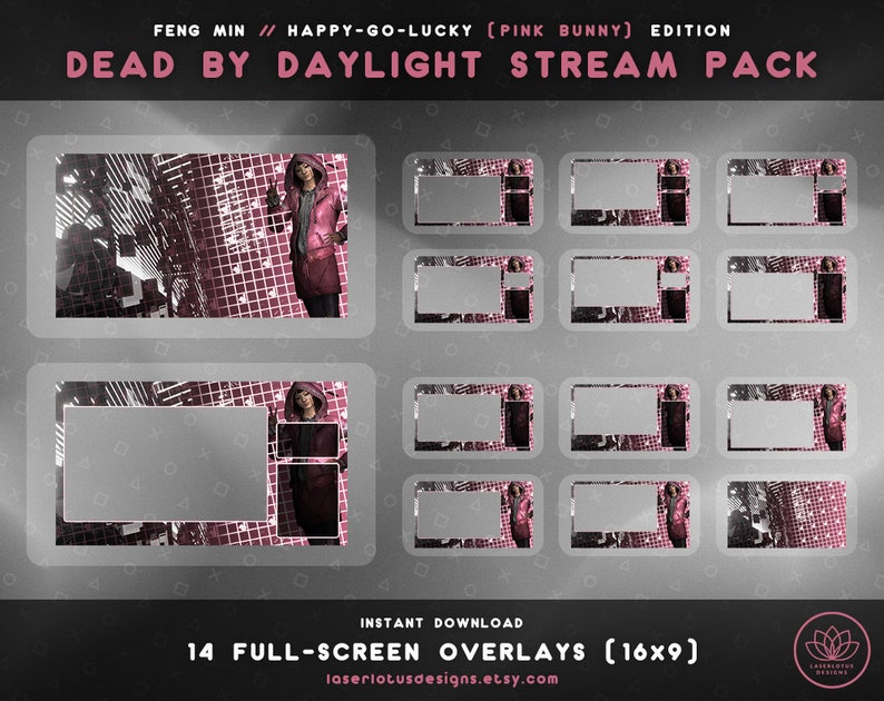 Dead by Daylight // Pink Bunny Feng Min Stream Overlay Package - Etsy