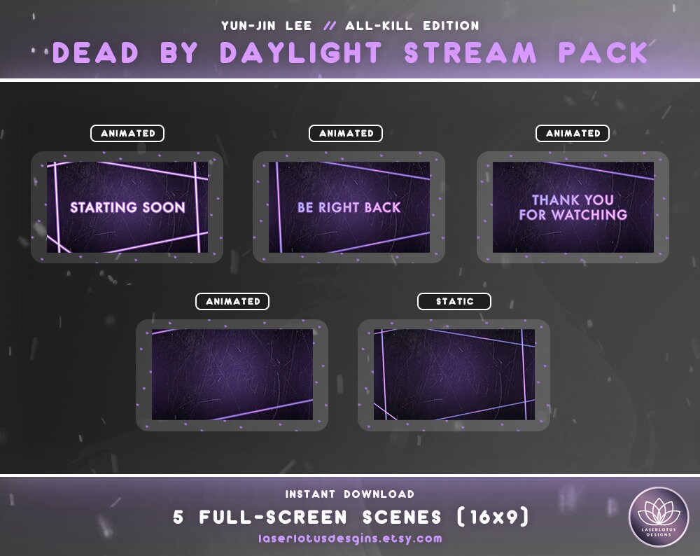 Dead by Daylight // Yun-jin Lee – Stream Overlay Package (all-kill ...