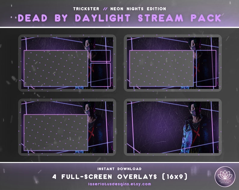 Dead by Daylight // Trickster Stream Overlay Package neon - Etsy