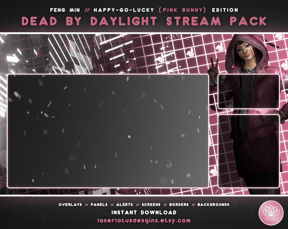 Dead by Daylight // Pink Bunny Feng Min Stream Overlay Package - Etsy