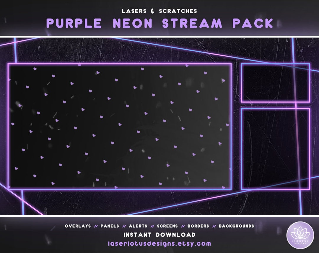 Neon Stream Overlay Package // Lasers & Scratches - Etsy