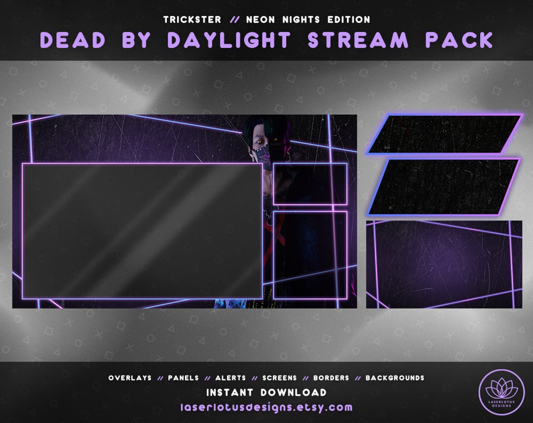 Dead by Daylight // Trickster – Stream Overlay Package (neon Nights ...