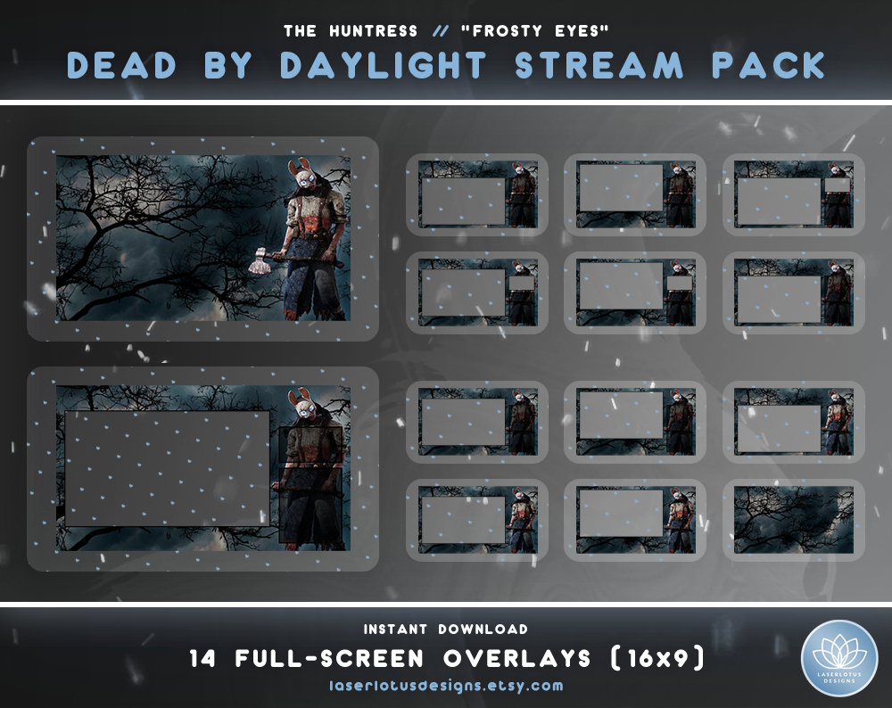 Dead by Daylight // the Huntress – Stream Overlay Package (frosty Eyes ...