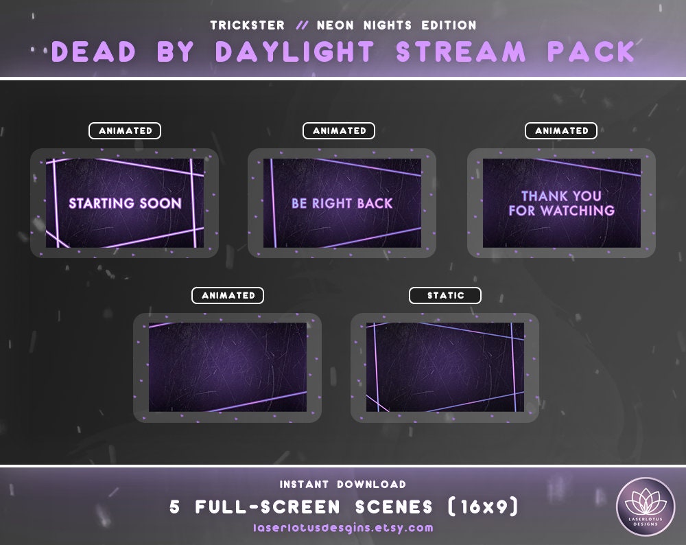 Dead by Daylight // Trickster Stream Overlay Package neon - Etsy