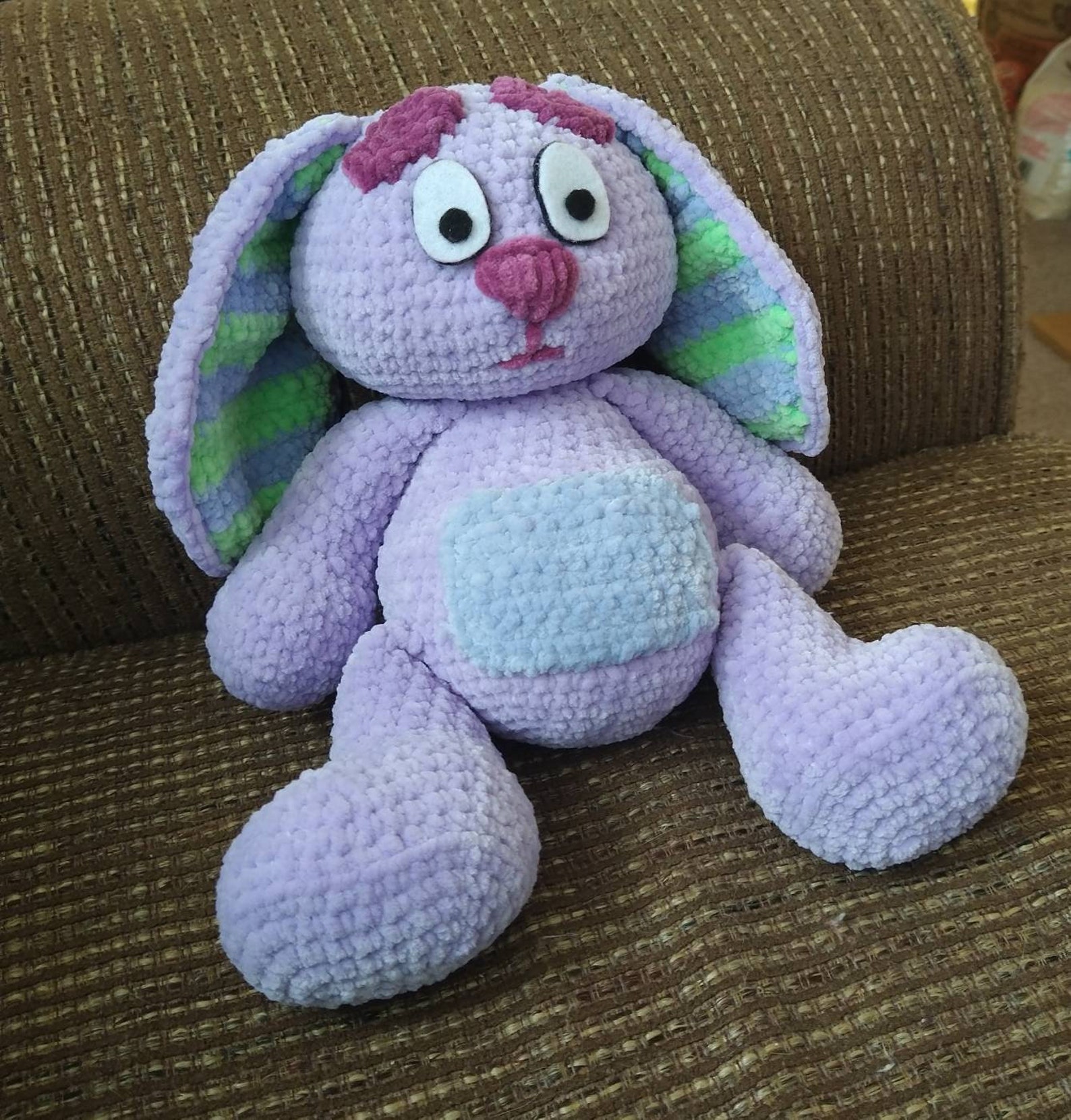 Floppy Bunny From Bluey Velvet Crochet Handmade Stuffed Animal - Etsy