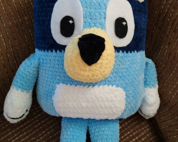 Bluey Velvet Crochet Handmade Stuffed Animal Made in USA - Etsy